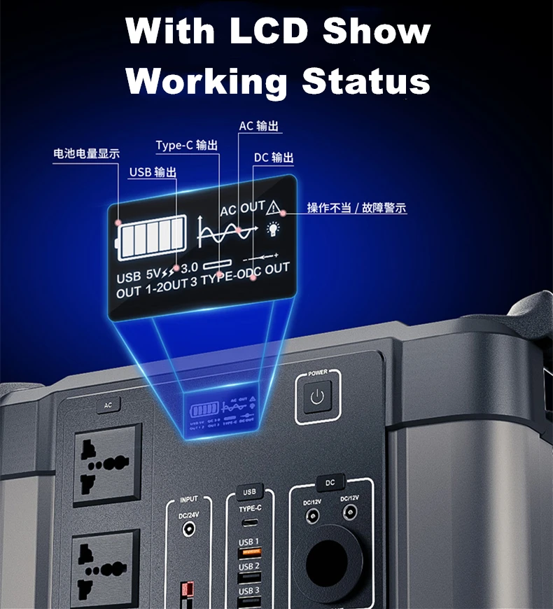 600000mah 110v 220v Output 5000 Watts Portable Solar Generator Max 5000 ...