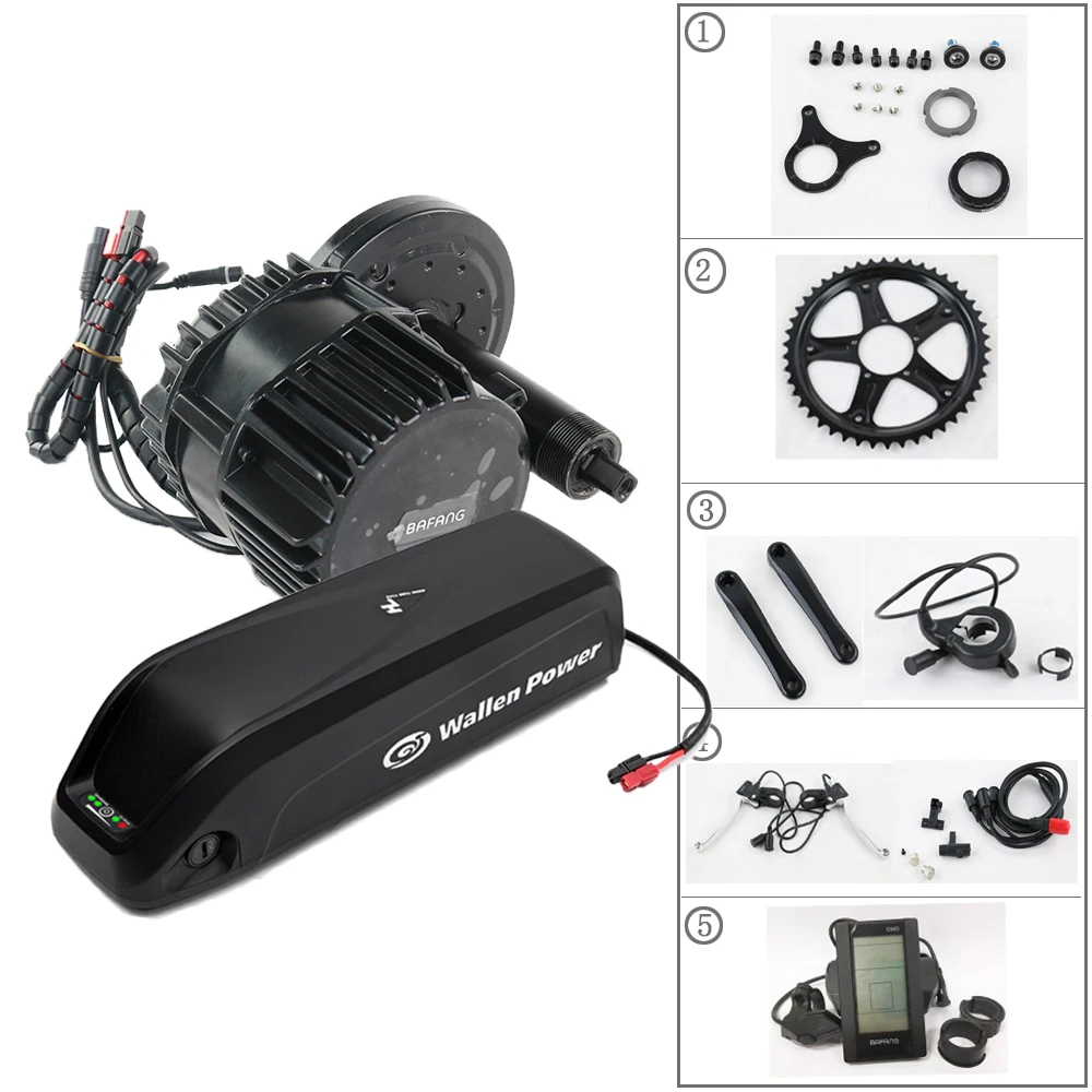 48v 750w Mid Electric Bike Conversion Motor Kit For Bafang Bbs02 8fun ...