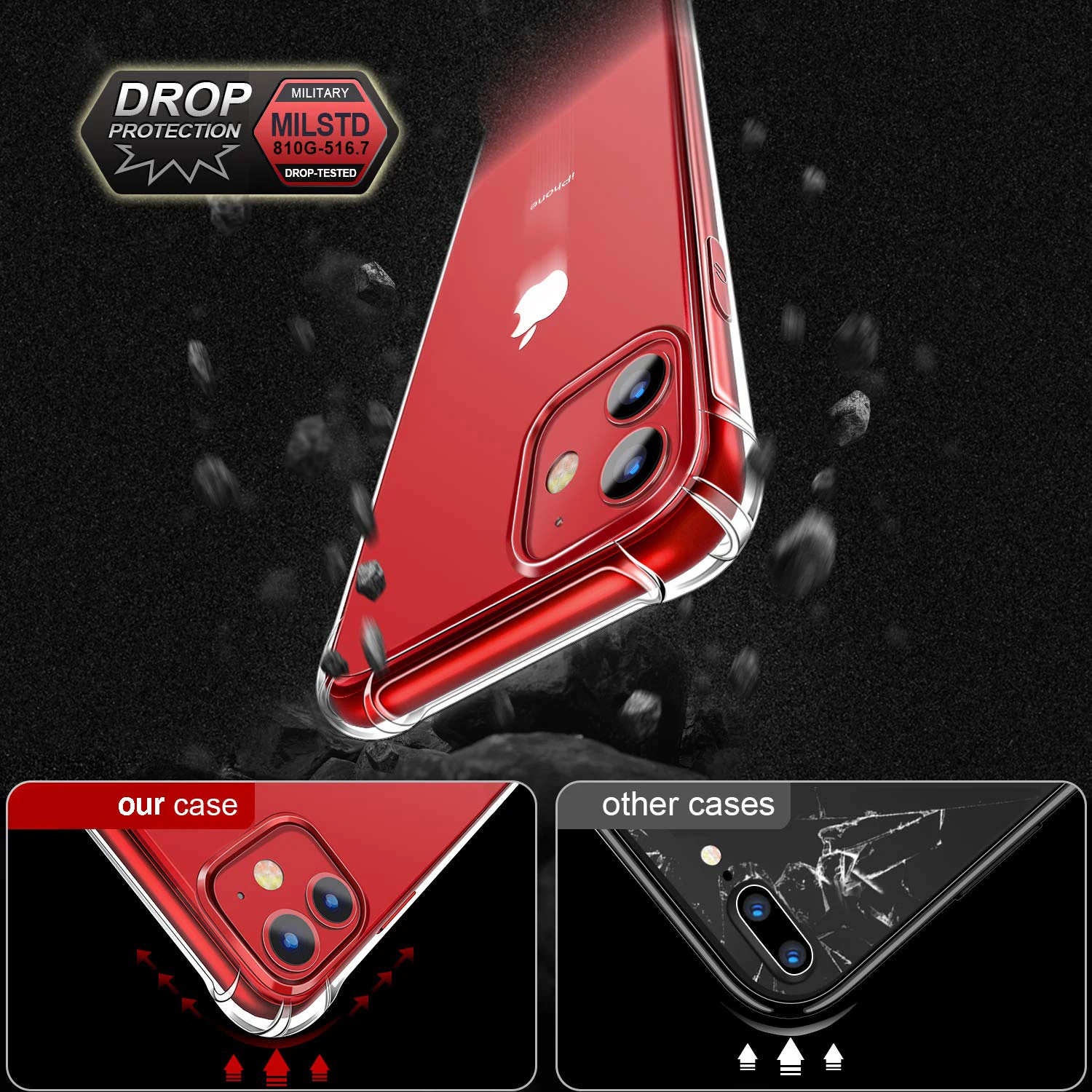 For Iphone 11 Clear Case,Thin Shockproof Transparent Cell Mobile Back ...