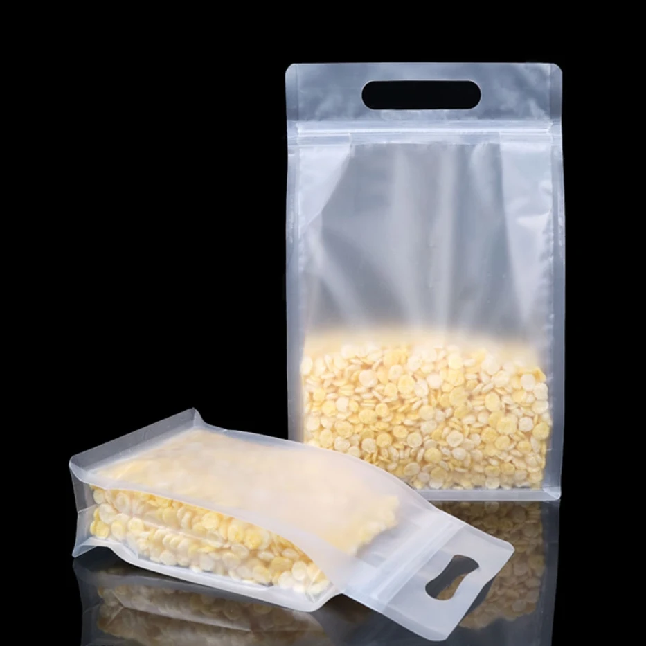 Resealable Plain Box Pouch Dried Food Snacks Packaging Bag Flat Bottom ...