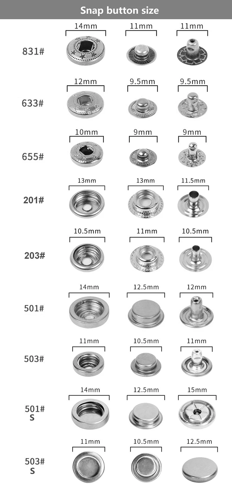 High Hardness Steel Hand Punch Tools For A B C D Snap Button Assembly ...