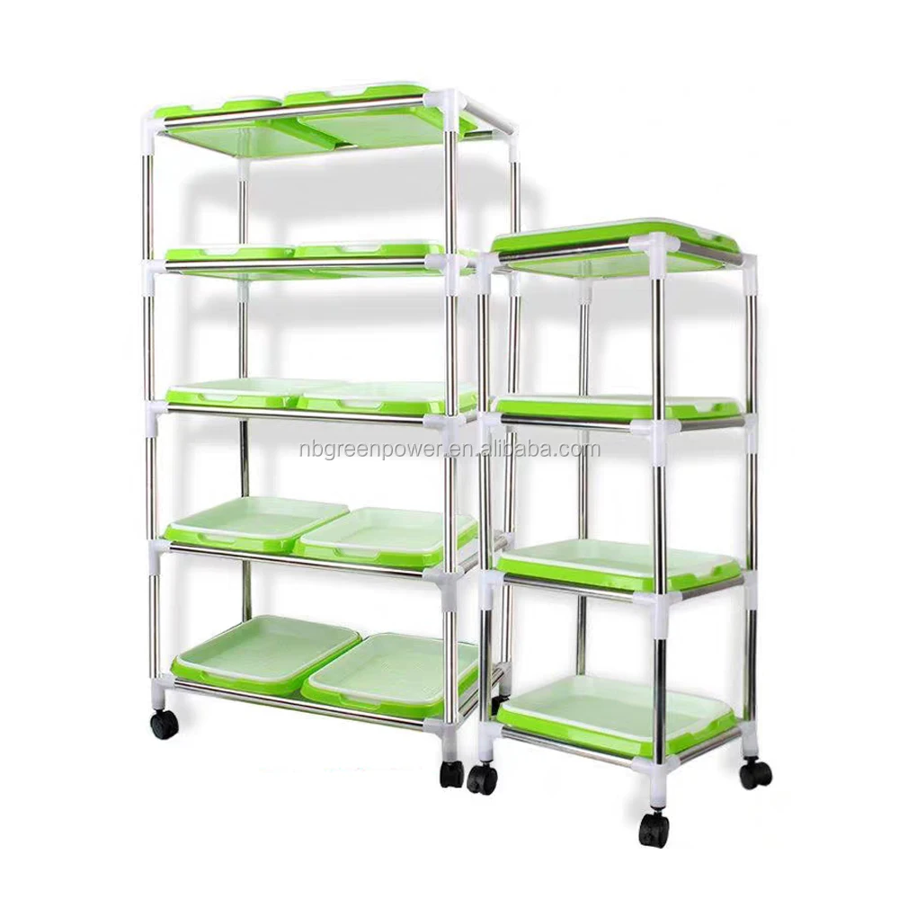 Seed Sprouter Trays with 4 Layers Shelf Soil-Free Healthy Wheatgrass ...