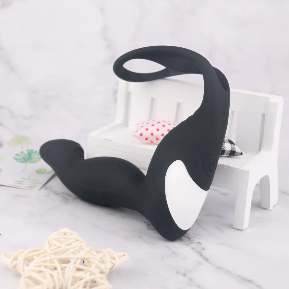 Male Prostate Massager with Penis Ring - 9 Vibration Modes