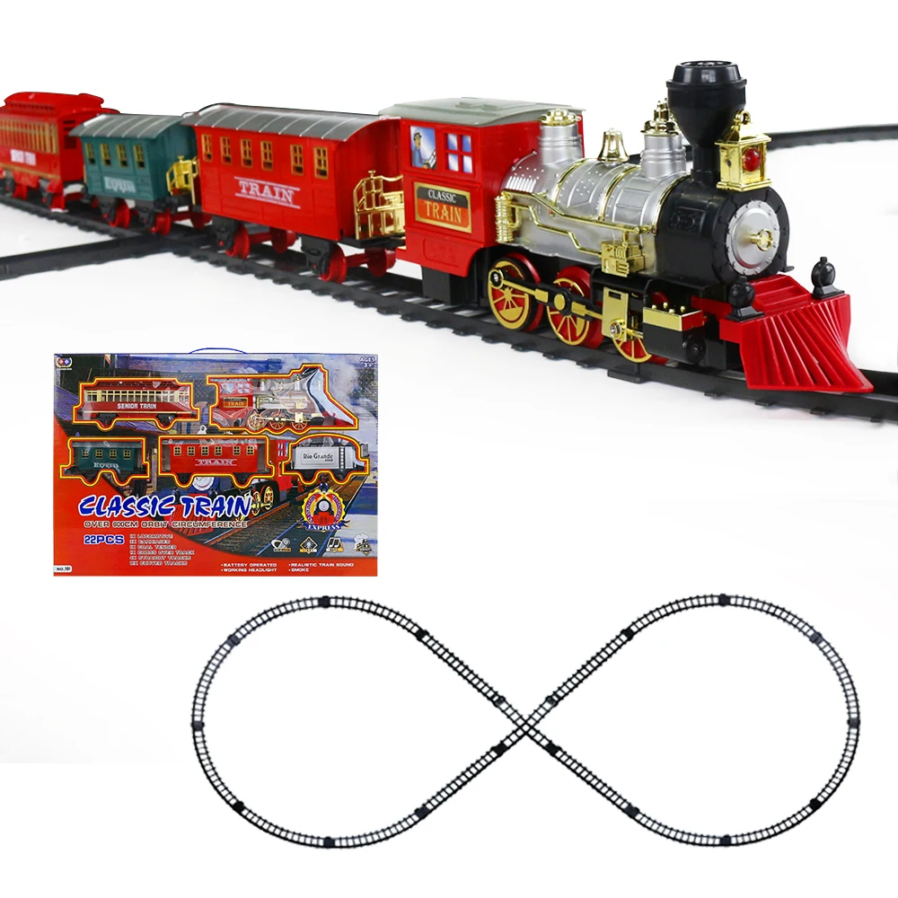 Classic 600cm Battery Operated Race Train Track Set Toy with Light ...