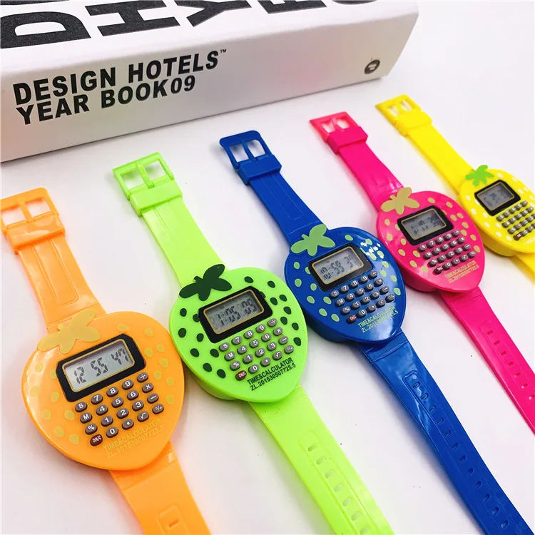 Children Watch With Calculator Girl Kids Fruit Silicone Multi-purpose ...