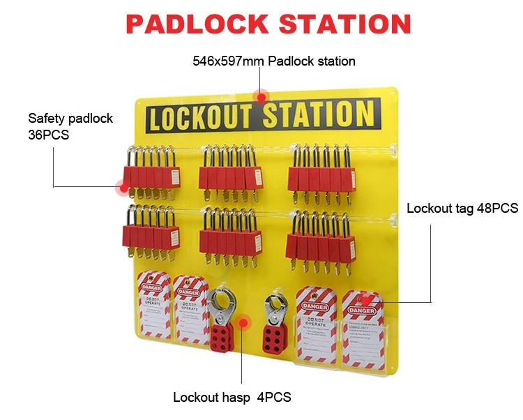 LG10 36-Lock Padlock Station - Group Safety Lockout Kit