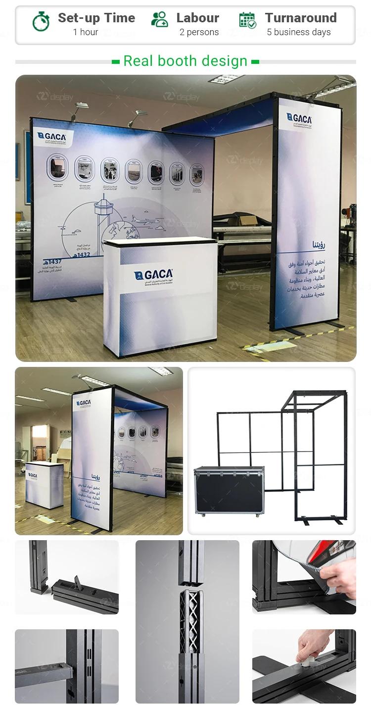 10ft Reusable Portable Trade Show Booth Display – Lightweight ...