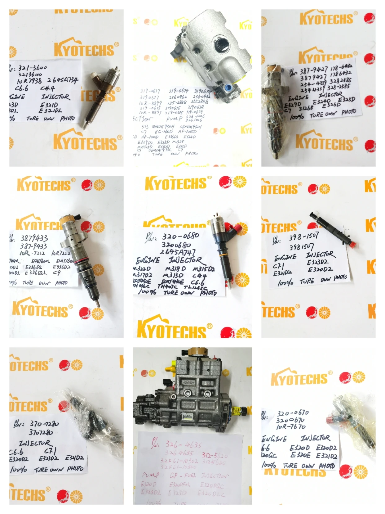 KYOTECHS C7 C9 DIESEL INJECTOR ASSY FOR 459-8473 4598473 387-9434 ...