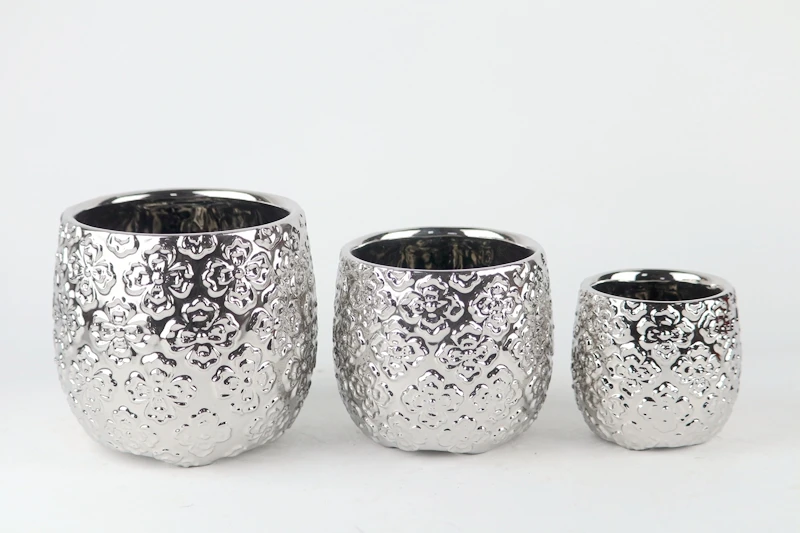 New Arrival Ceramic Planter Pot Electroplate Shiny Gold Silver Rose ...