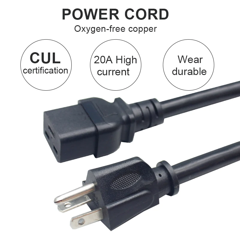 20A IEC 320 C19 Power Cord - High Current & Heavy Duty