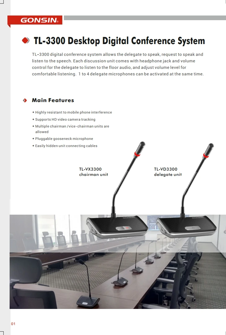 Professional Desktop Wired Conference Room Microphone System Audio ...