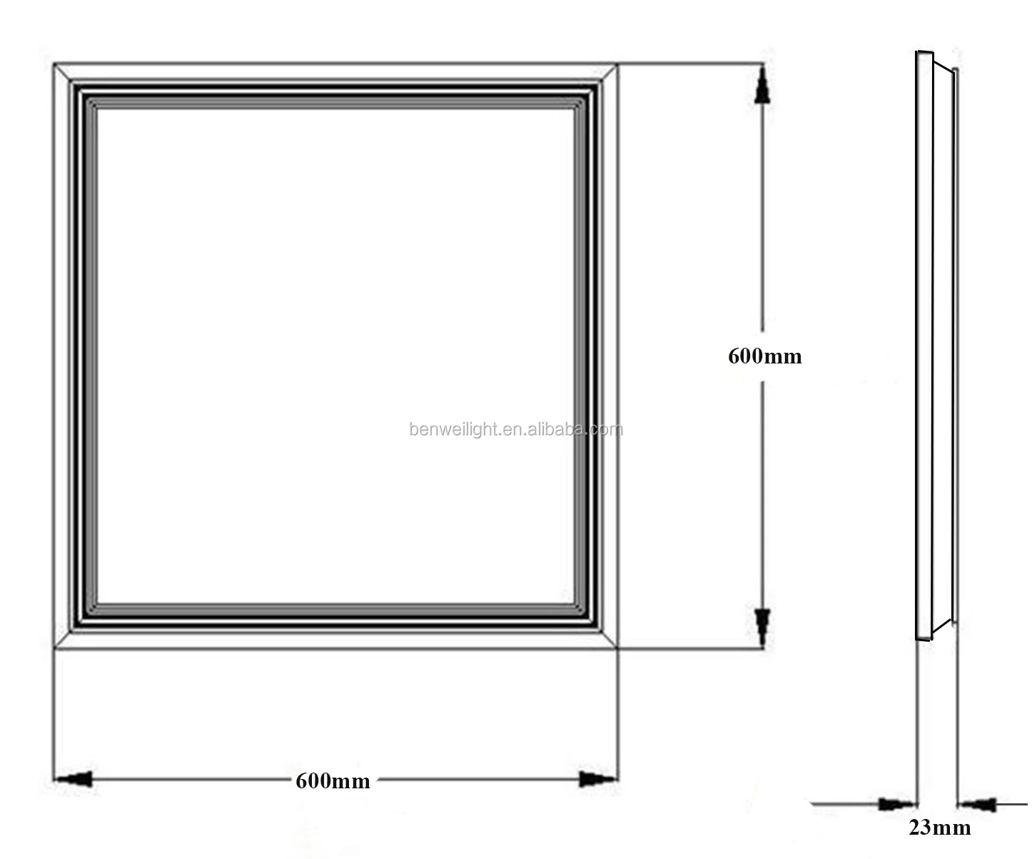 Long Lifespan Recessed Mounted Backlit Square Led Panels 36w 40w 60 ...