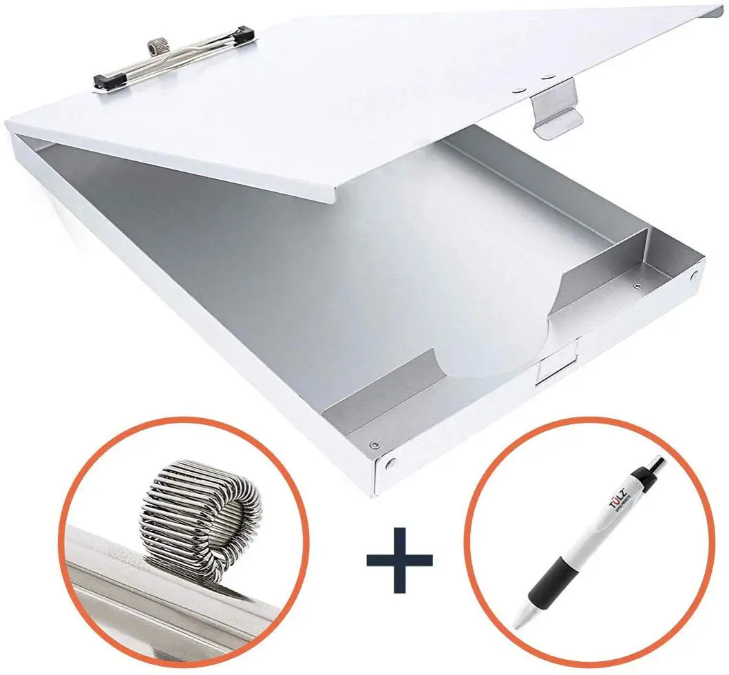 Heavy Duty Aluminum Clipboard - Office Desk Organizer