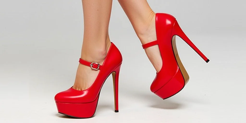 Red Mary Jane Platform Heels – Bold Style & Height on Alibaba.com