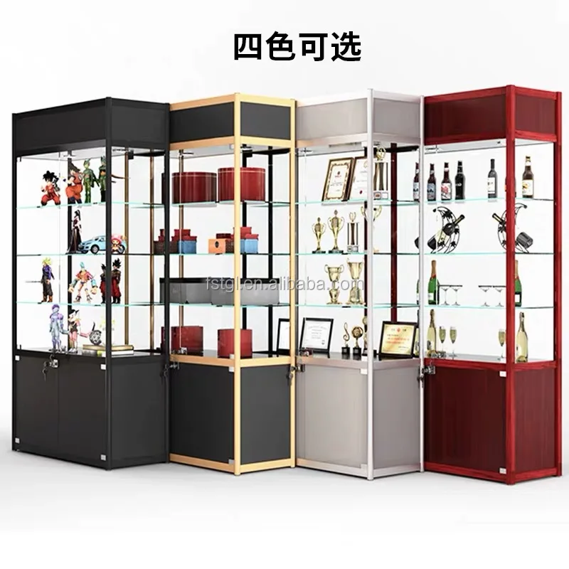 High-end Rotating Glass Display Cabinet with Customized Size