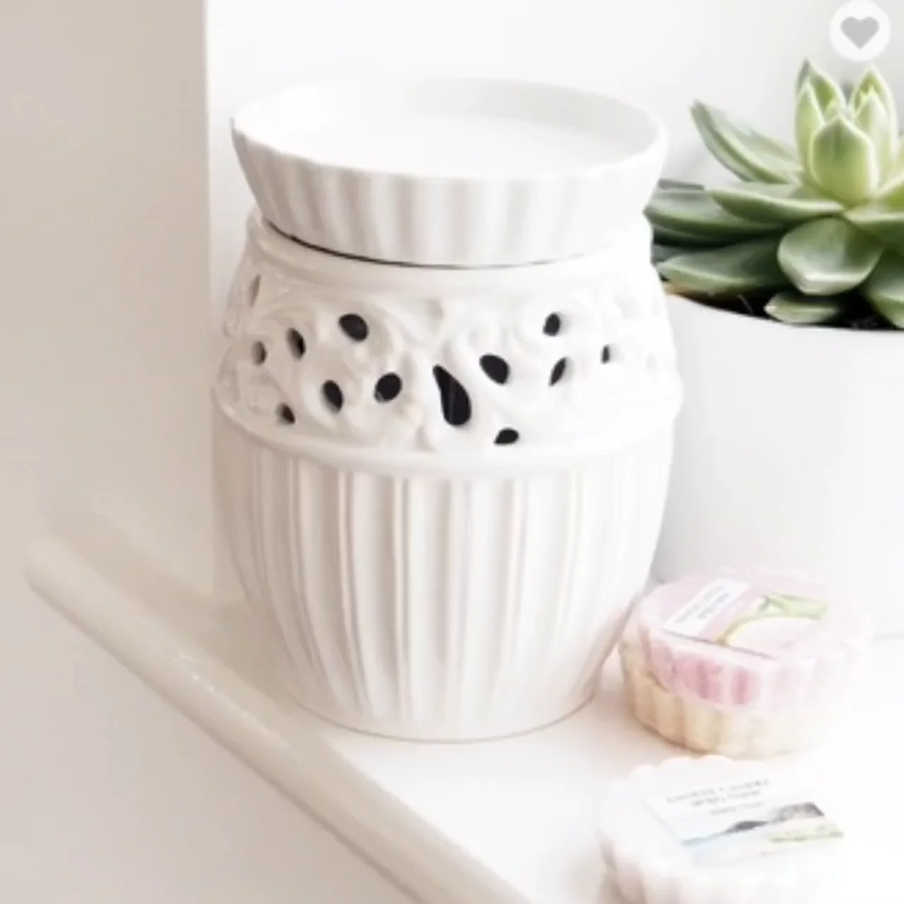 White Electric Scented Ceramic Wax Tart Candle Warmer Melt Plug In ...