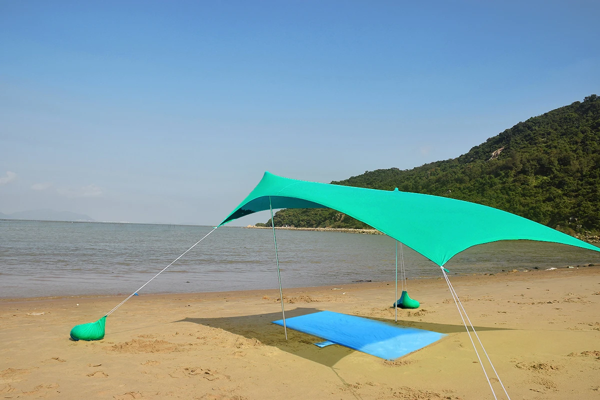 In Stock Beach Canopy Awning Sunshade Beach Tent With Sandbag Quality ...