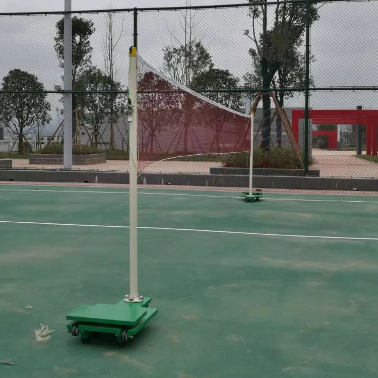 1.55m Height Movable Badminton Stand Pole Post With Top Pulley And ...
