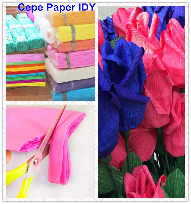 Multi Color Decoration Wrapping Crepe Paper Streamer Roll for 81 Feet