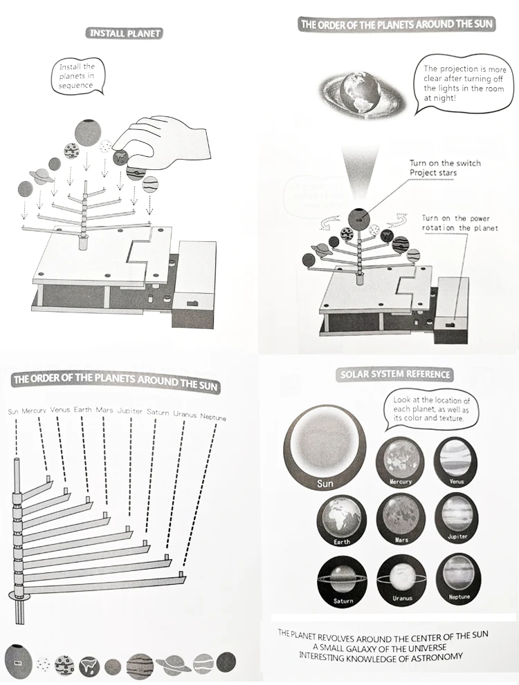 Educational 3D Model Rotating Planets Solar System Toys