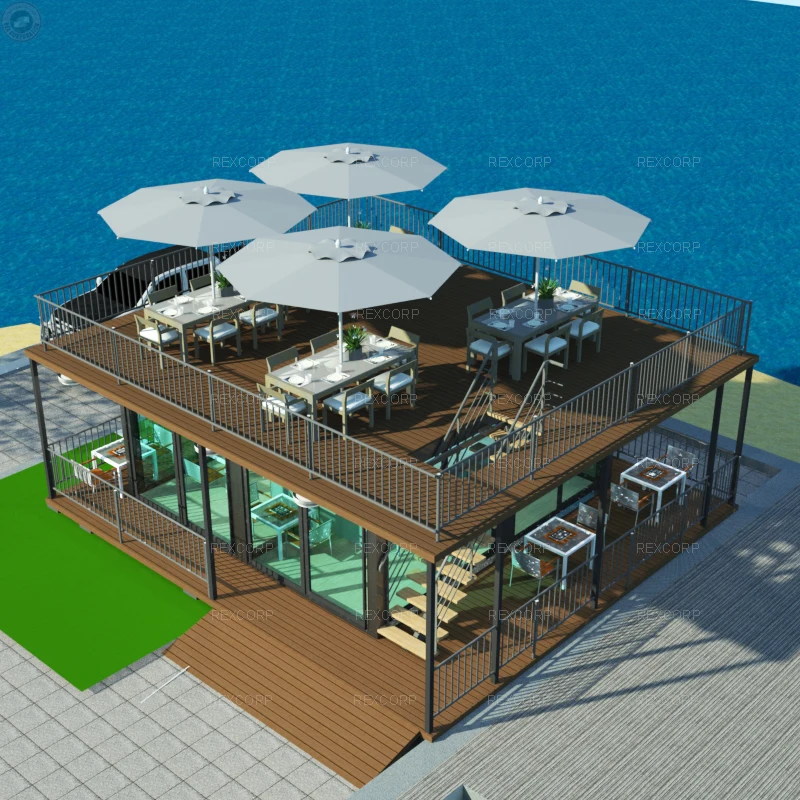 Outdoor Full Glass Snack Coffee Cafe Bar House Refreshment