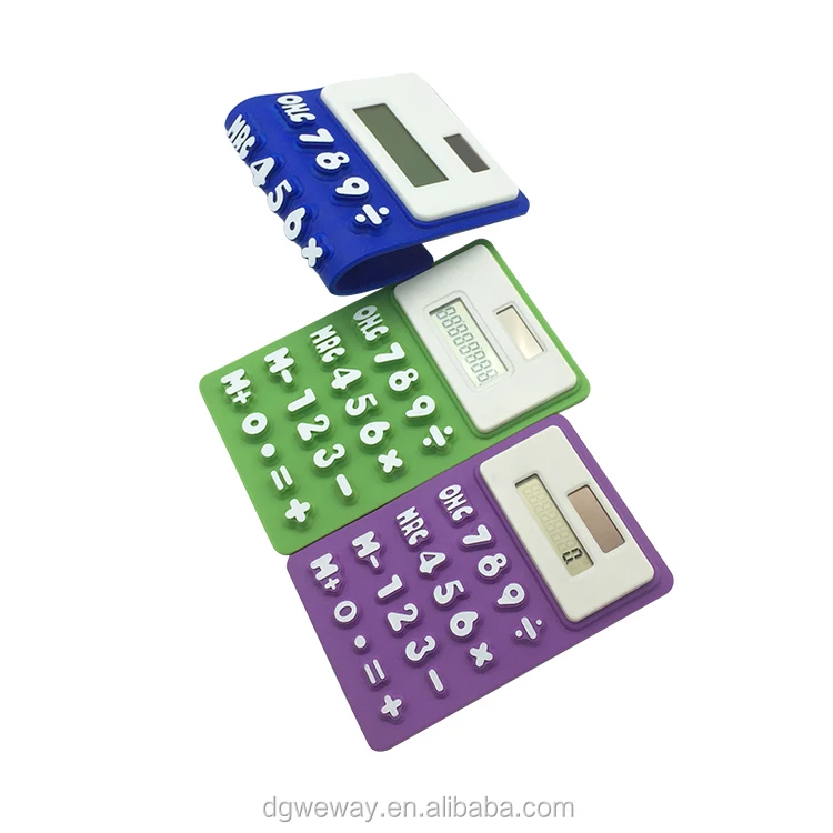 Silicone Flexible Solar-Powered Calculator - Foldable Mini Pocket ...