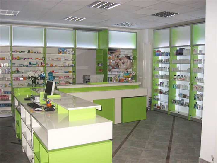 Pharmacy Shop Cash Counter Design Showcase – Modern Display Furniture ...