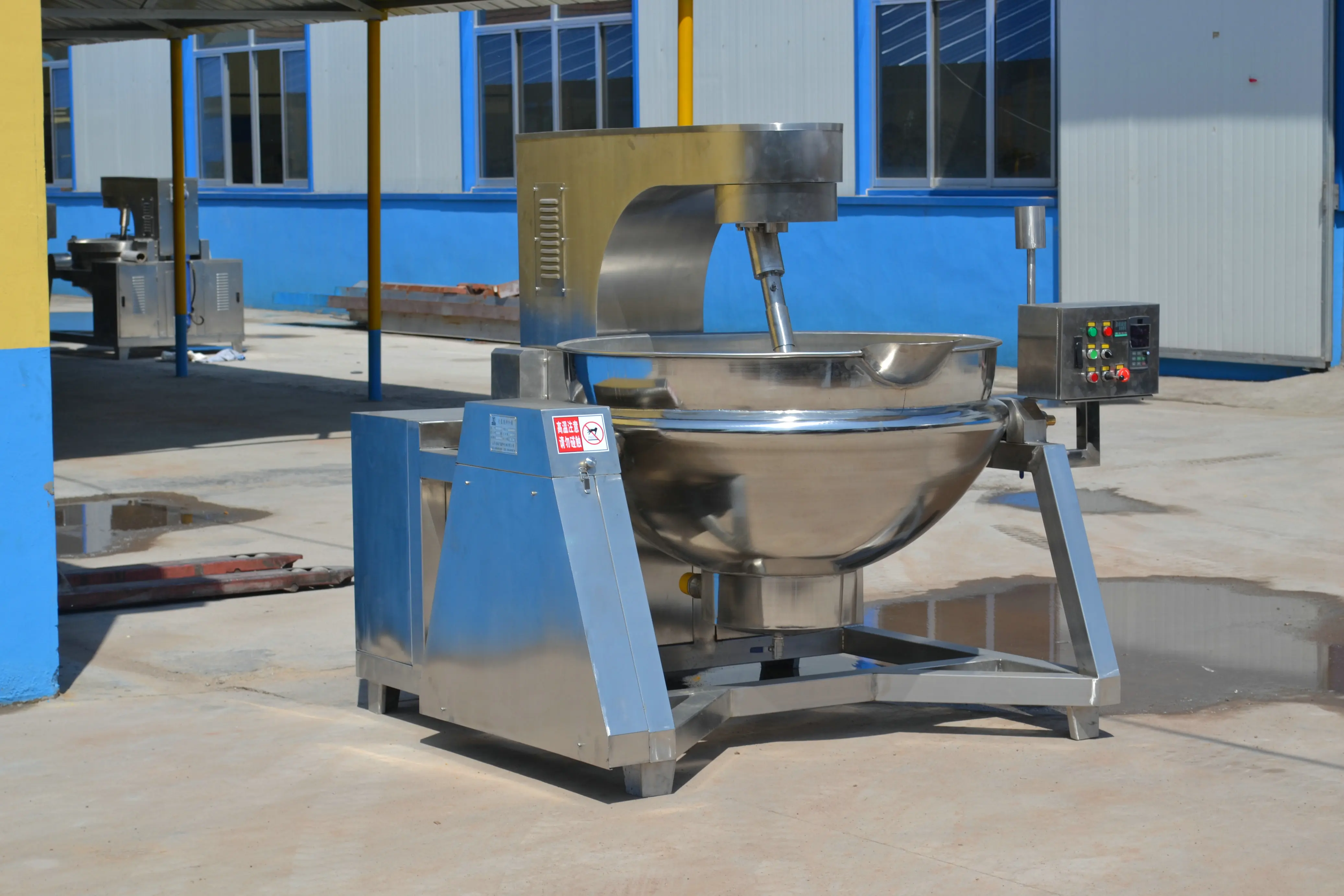 Gas Heating Food Cooking Jacket Kettle With Mixer - Buy Automatic ...