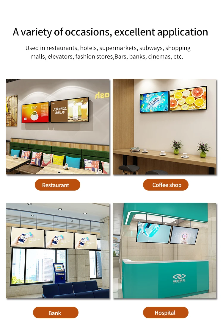 50 Inch Wall Mount Usb Offline Lcd Advertising Display Screen Monitor ...