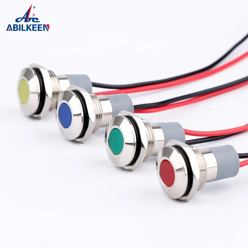 5mm 3 Color Metal LED Indicator Light - Waterproof & Durable