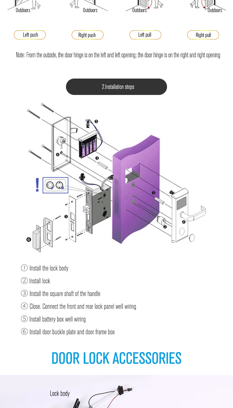 Smart Split RFID Electronic Key Card Security Door Lock for Hotel ...