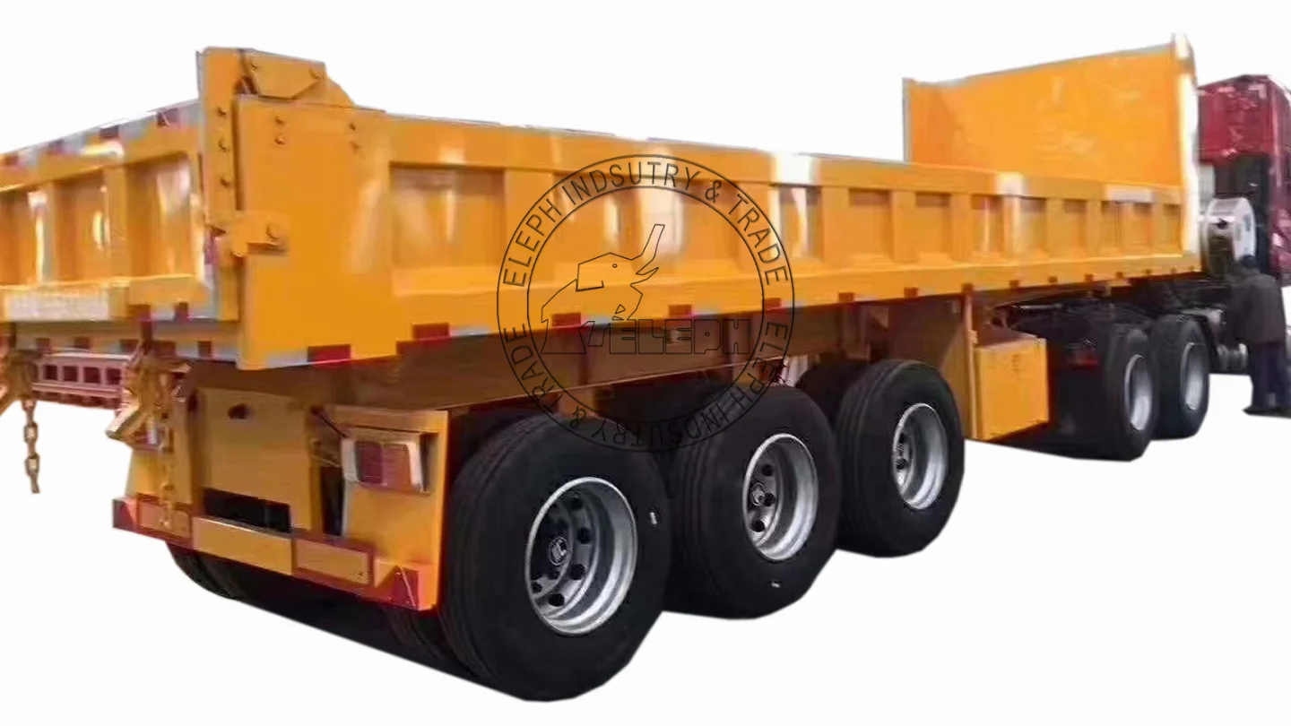 Truck Trailer 3 Axle Sand Carrying Tipper Trailer 40t 3 Axles Rear Dump ...