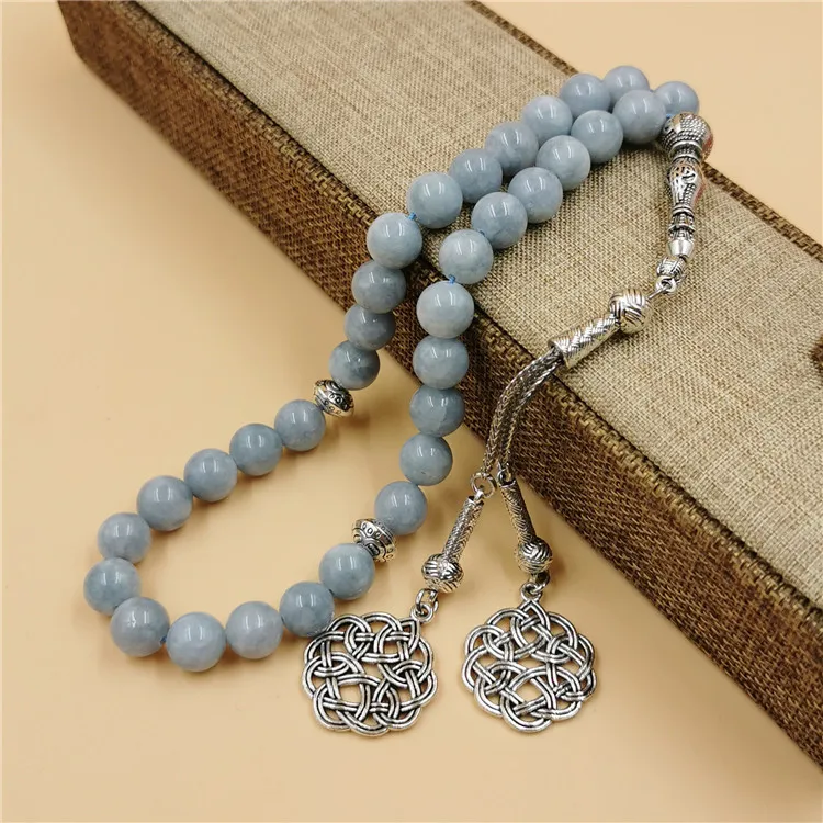 Natural Blue Stone Islamic Prayer Beads - 33 Tasbih