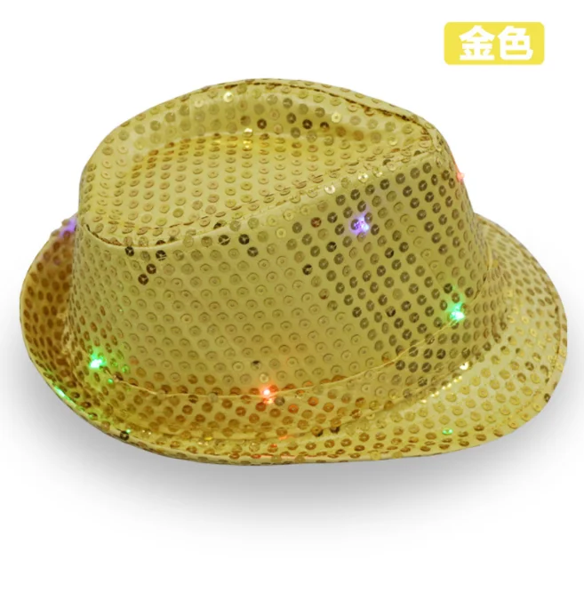 Led Jazz Hats Flashing Light Up Led Fedora Trilby Sequins Hats - Buy ...