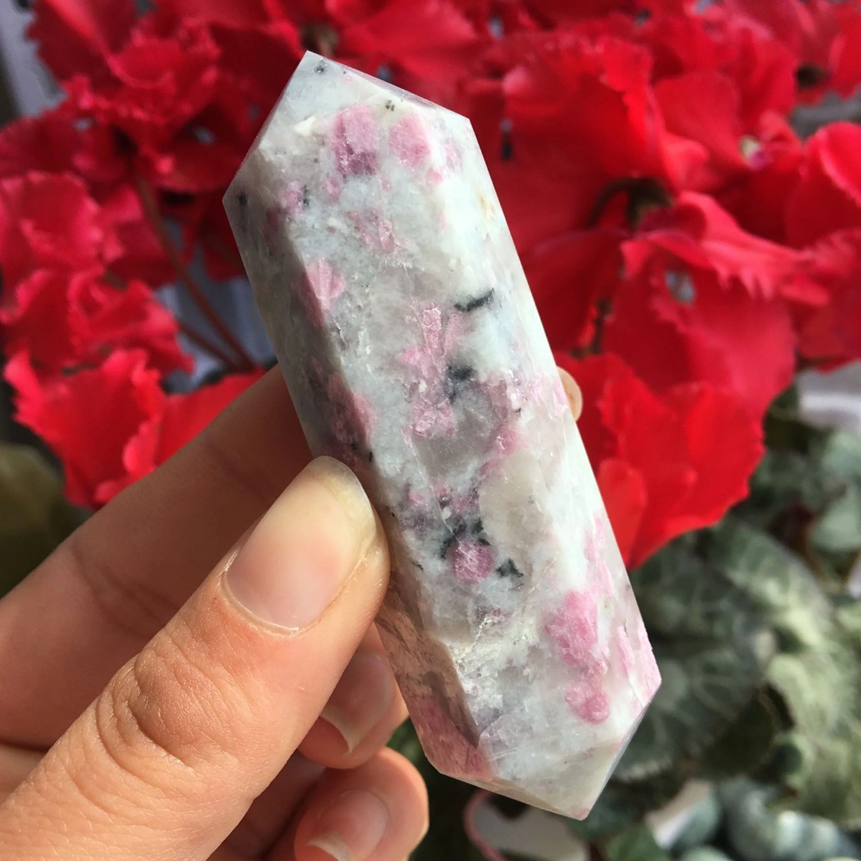 Natural Polished Plum Tourmaline Double Obelisk Point Pink Tourmaline ...