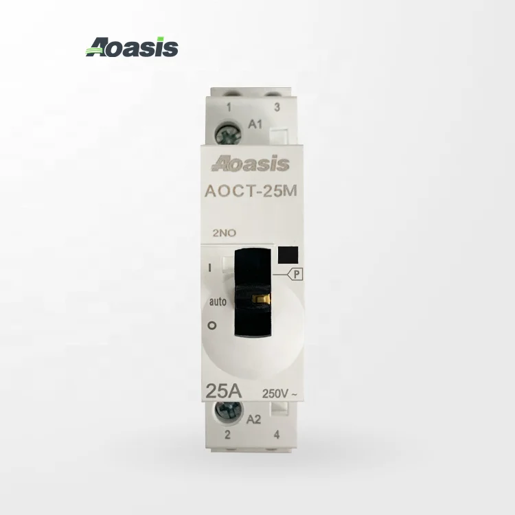 Aoct-25m 2p 25a 220v Coil Magnetic Ac Modular Contactor Manually ...