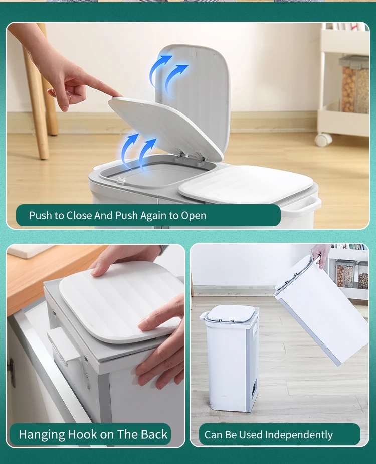 Creative Design Magnetic Wet Dry Separation Hanging Trash Can With ...