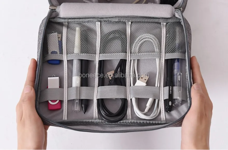 Travel Data Cable Organizer Electronics Accessories Carry Bag Oxford ...