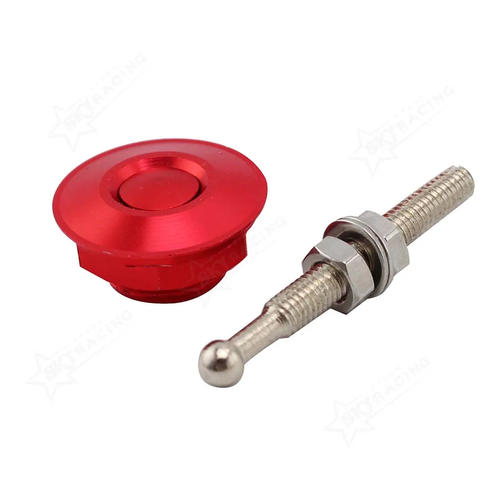 Universal 32mm Push Button Billet Hood Pins Lock Clip Kit Car Engine ...