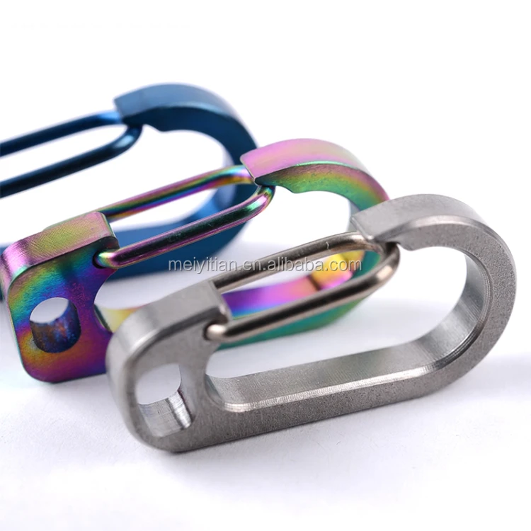 Mini Titanium Alloy Keychain - D Shape Buckle Carabiner