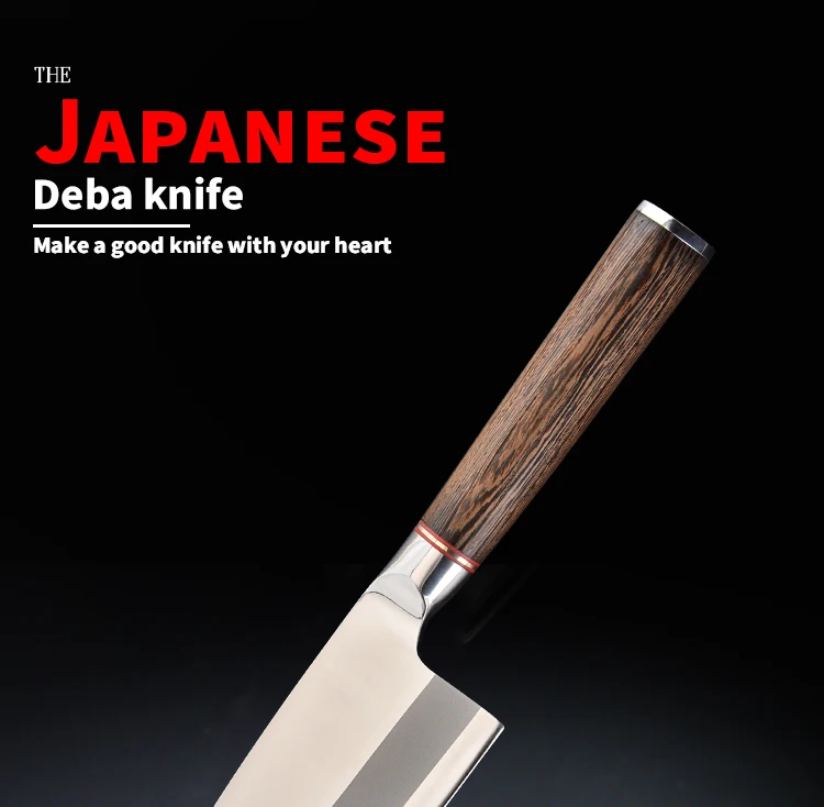 Professional 6.5" Fish Fillet Japanese Kitchen Deba Knife German Steel ...