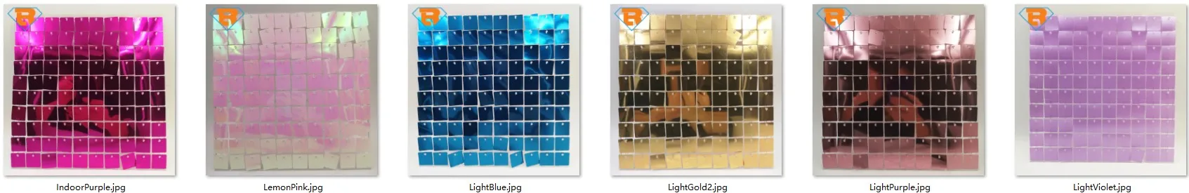 Clear Grid Panel Gold Color - 3D Shimmer Sequin Wall Decor