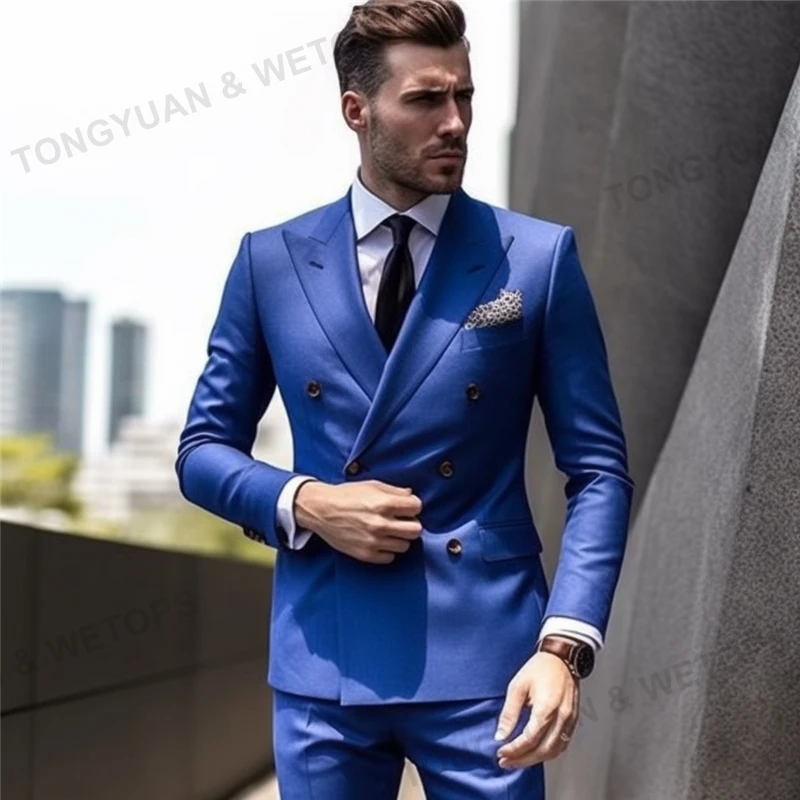 Custom Men's Suits - Fashion Bespoke Double Breasted Blazer