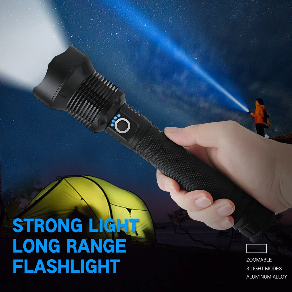 Boruit High Lumens Aluminium Xhp70 4000lm Rechargeable Adjustable Focus ...