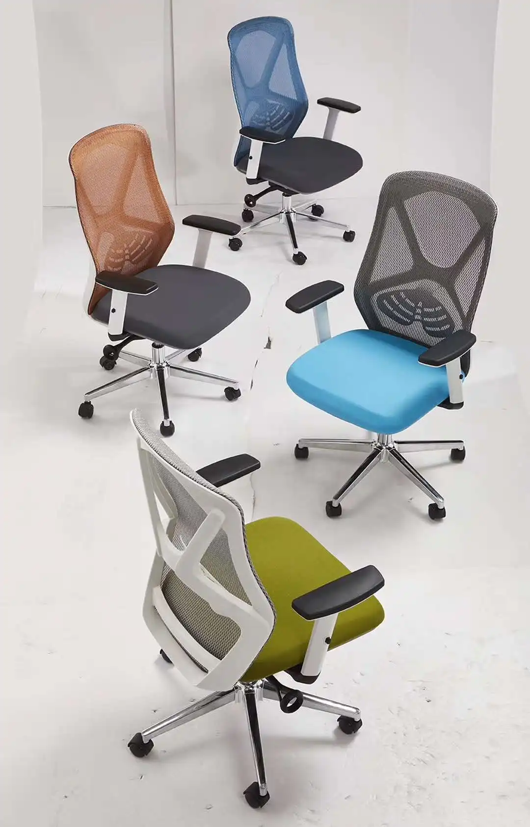 Modern New Design Mesh Office Chair White Frame Black Frame 3D Handril ...