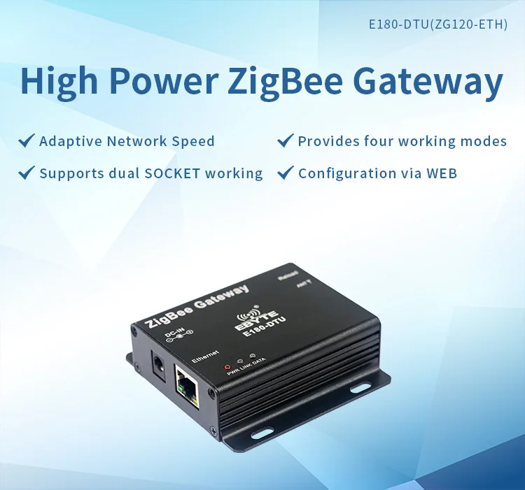 Ebyte E180-DTU(Z20-ETH) Iot Repeater - Zigbee 3.0 to Ethernet Gateway
