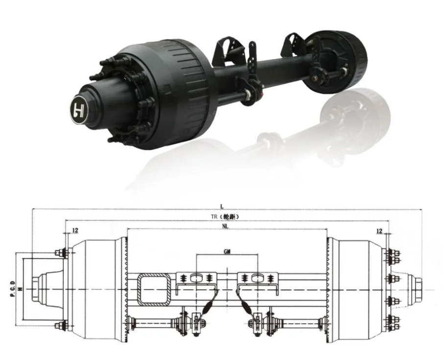 Bpw Axle -germany Type Trailer Spoke Axle 6 Hole From Factory Supply ...