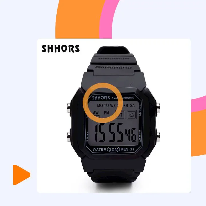 Shhors Watch Digital Alarm Chronograph Wristwatch 3atm Water Resistant ...