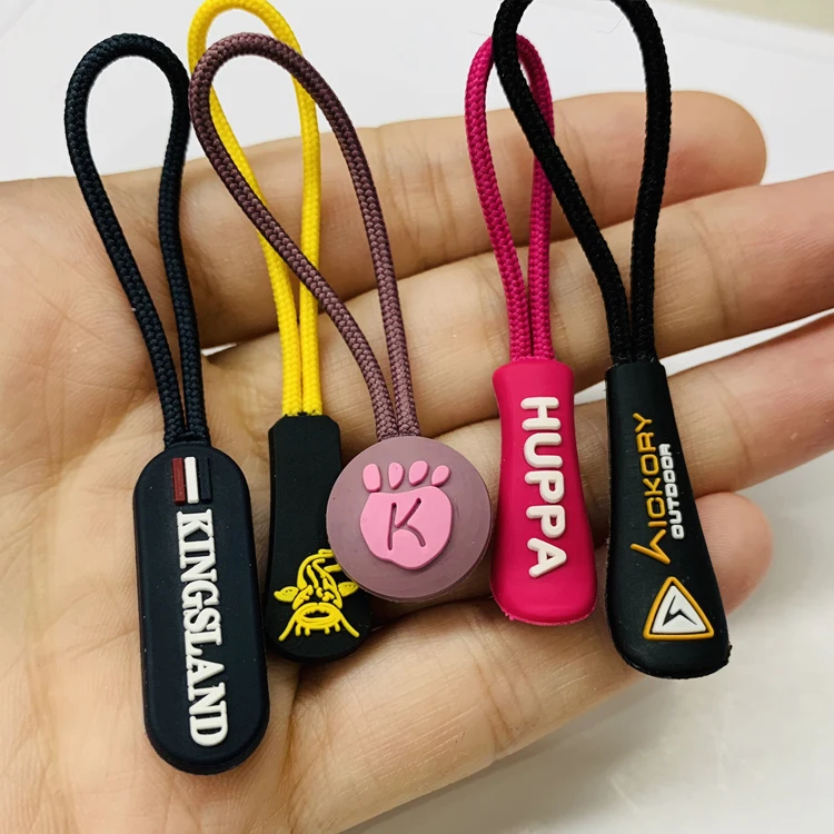 Custom Brand Logo Different Shape Soft Pvc Zipper Pull For China ...