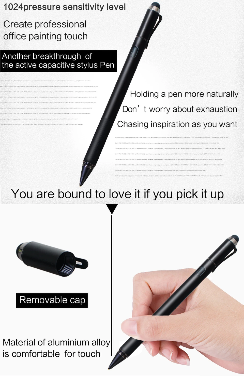 2 In 1 Rubber Tip Caneta Tablet Con Lapiz Universal Metal Capacitive